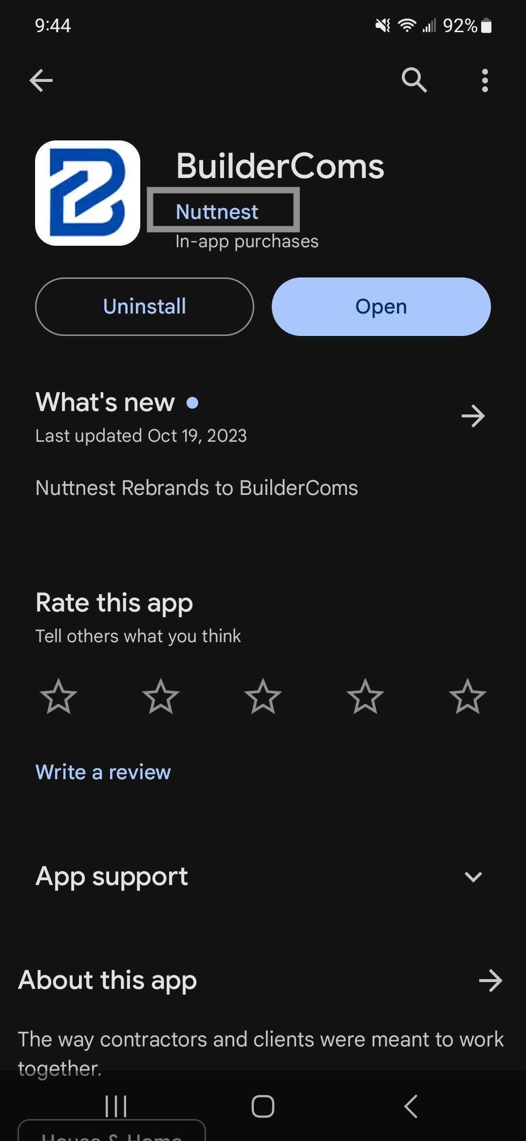 Recent update includes changes for rebranding but still has references ...