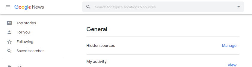 When I try to manage hidden sources, I get "Uh-oh, something went wrong ...