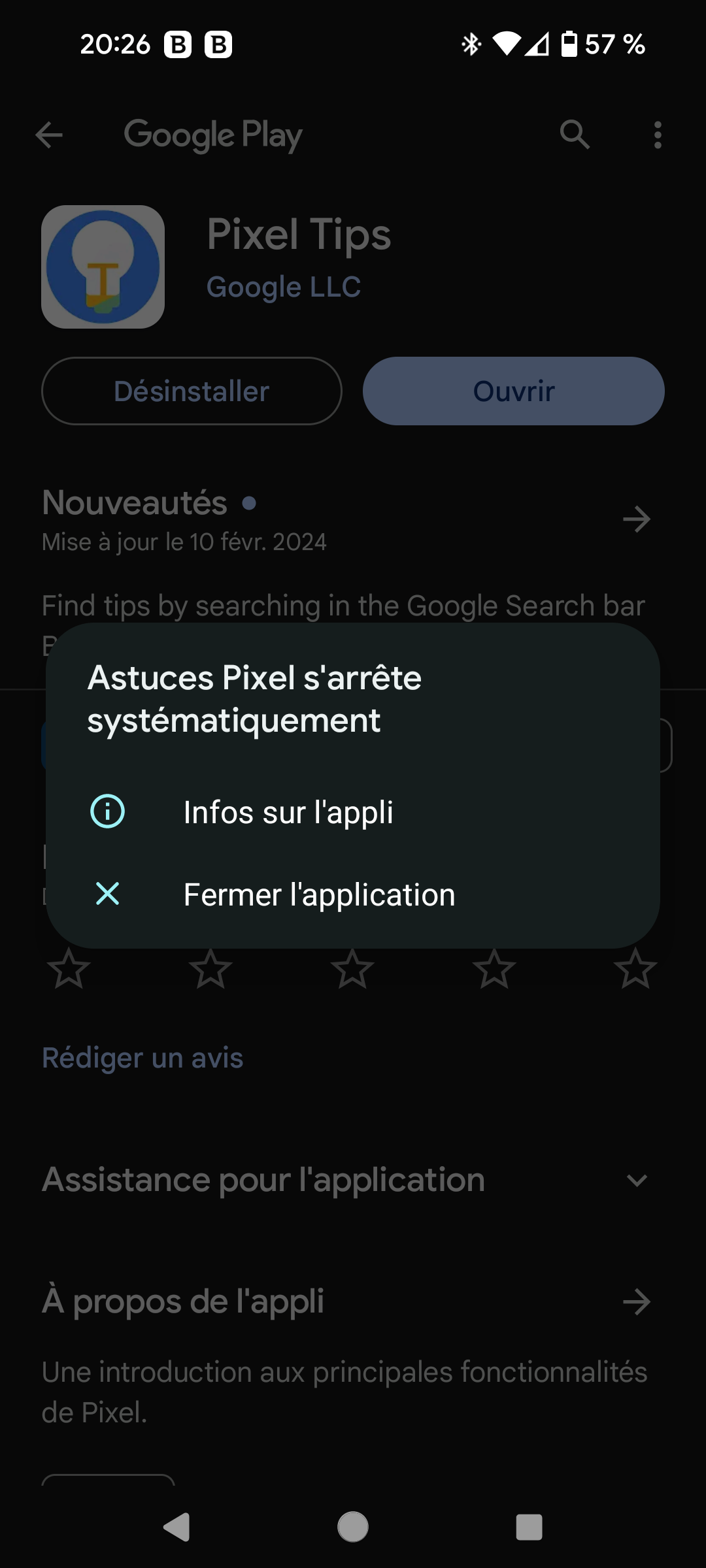 Pixel 8-appli PIXEL TIPS (Astuces Pixel) impossible à ouvrir ...