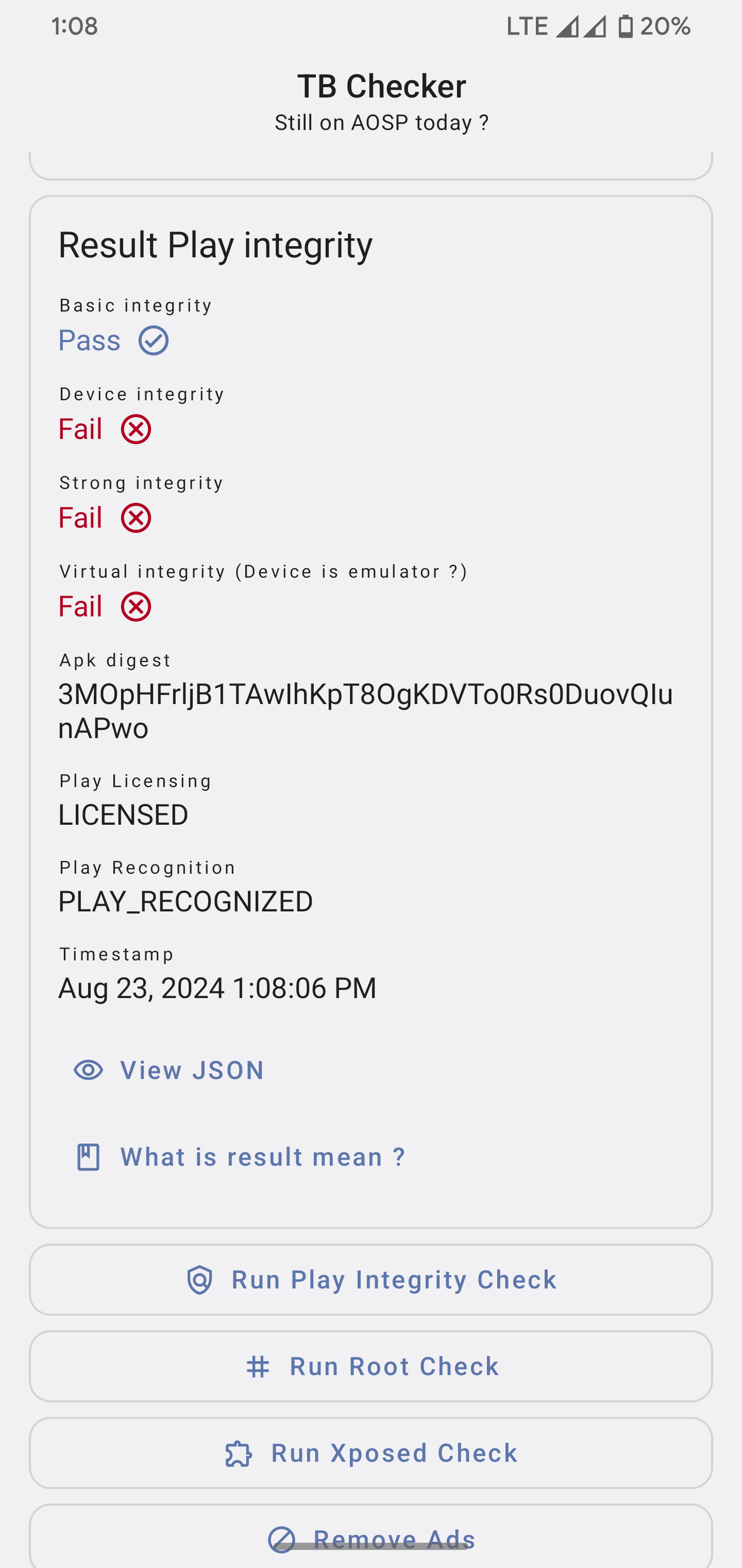 The Play integrity and Safetynet is failed suddenly on my Pixel 4 XL | XDA Forums
