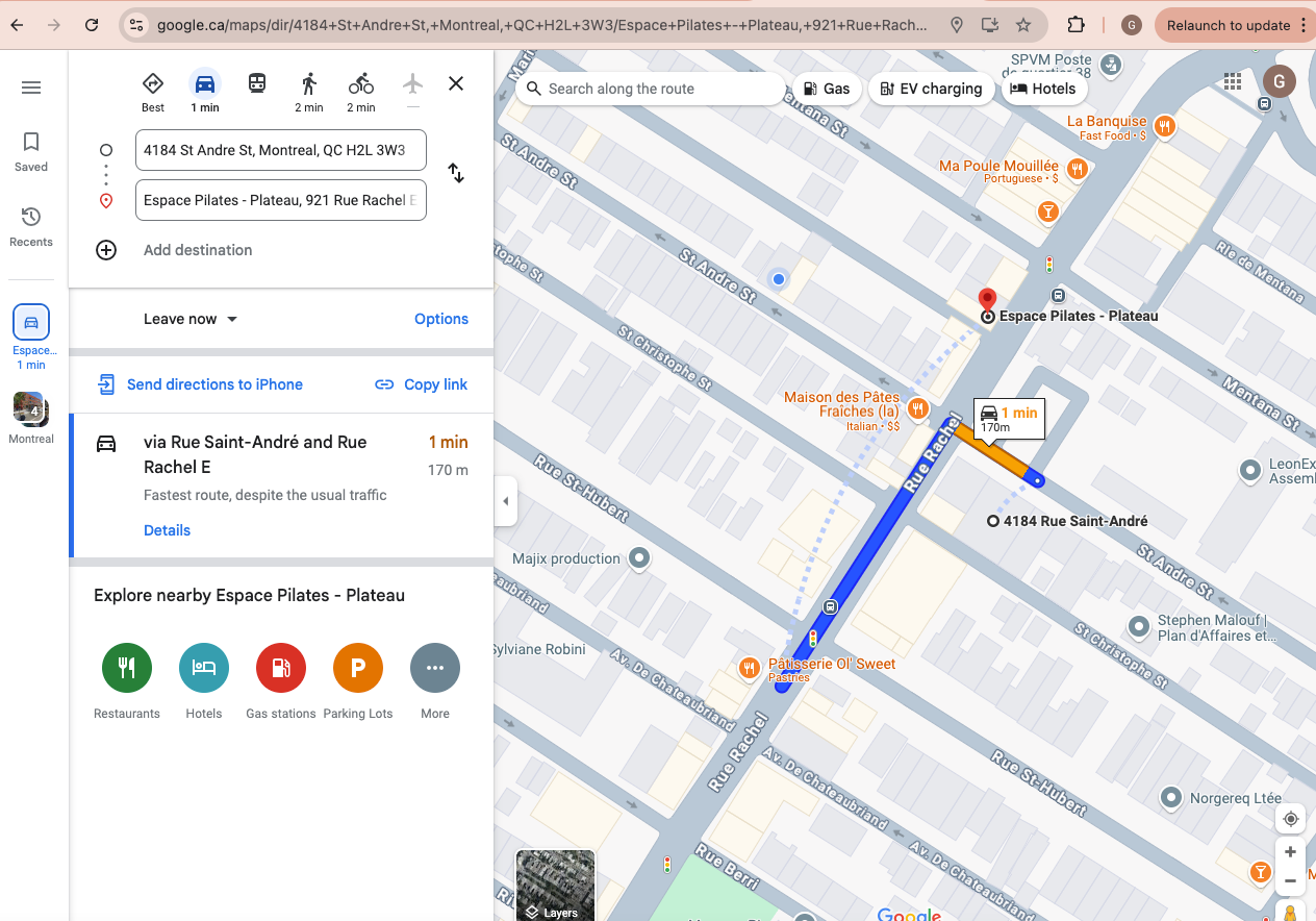 the directions show to go to the old place and then there are light ...