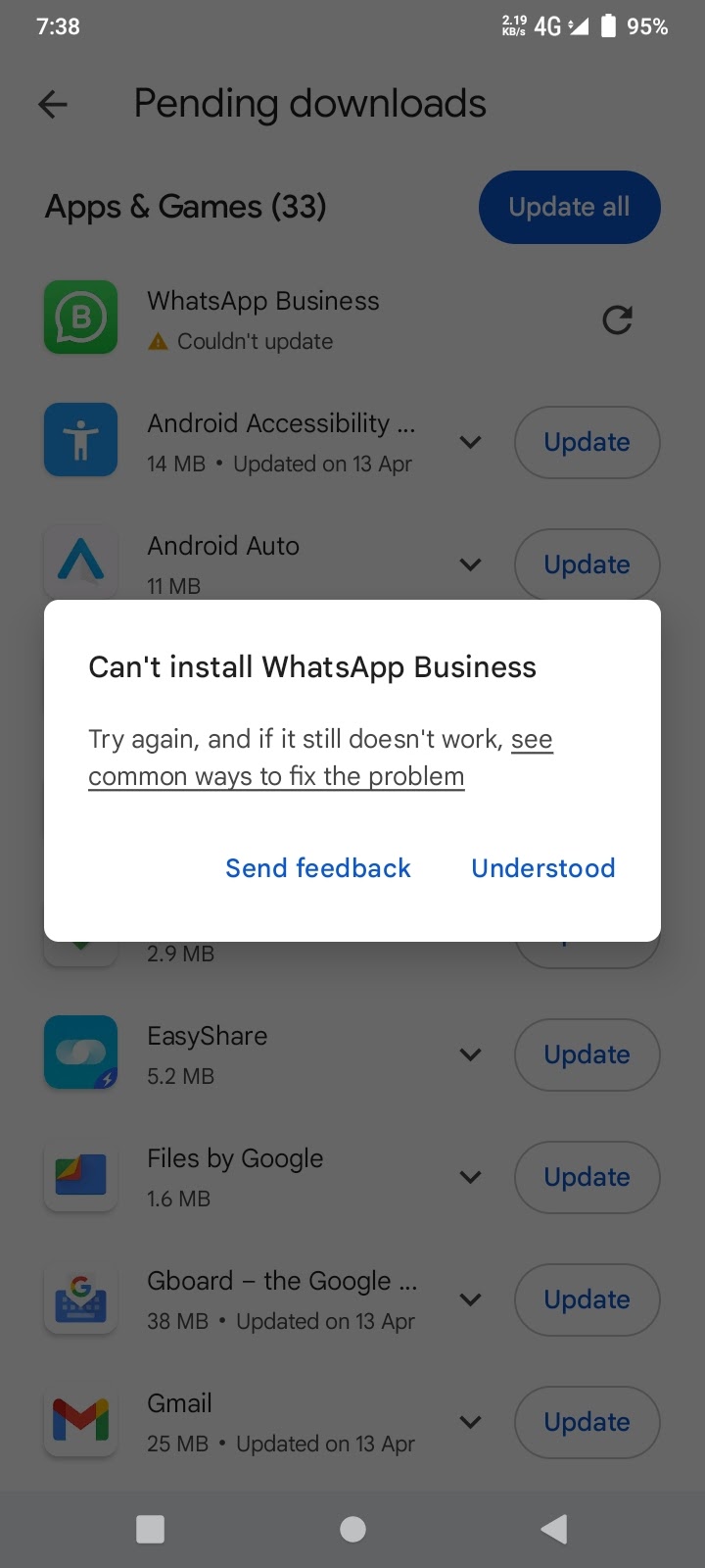 My WhatsApp is not updating - Google Play Community