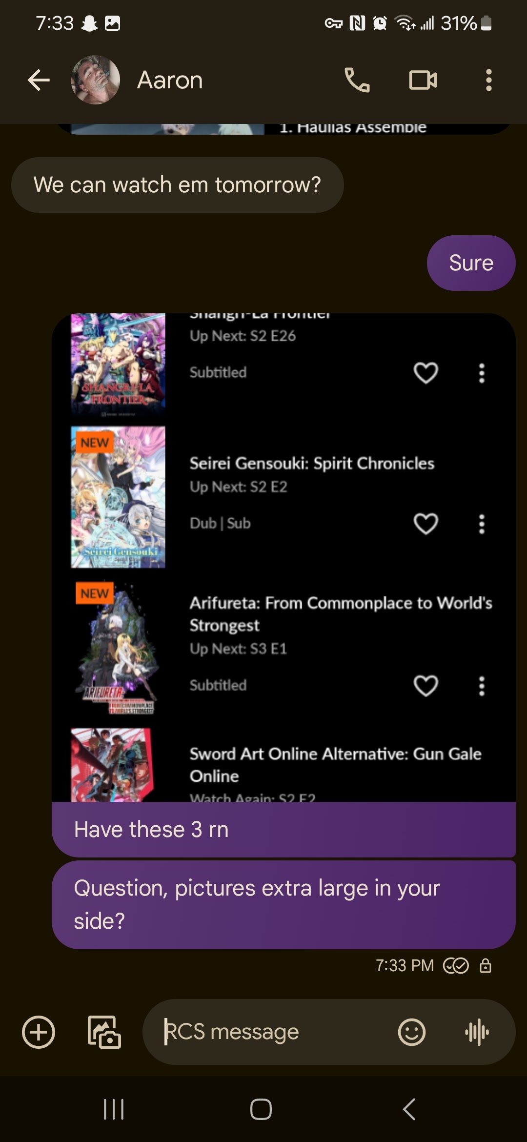 Picture previews are cropped and look larger - Google Messages Community
