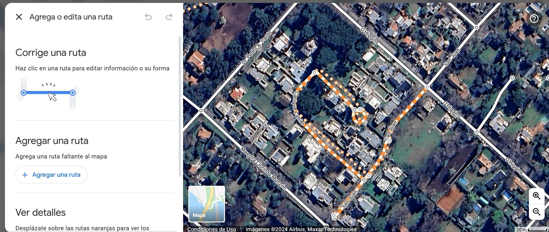 Modificación de tramo em Maps y no impacta el cambio - Comunidad de ...