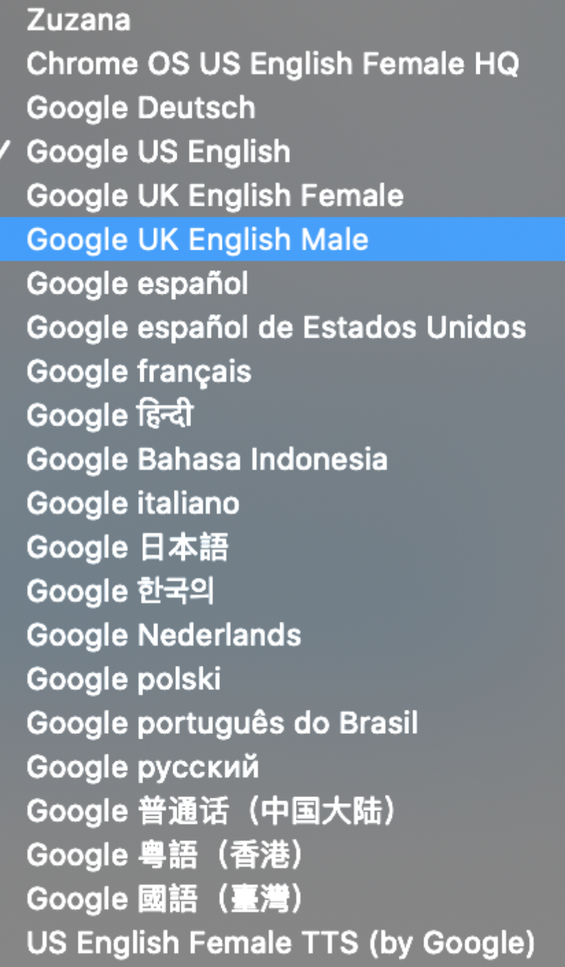 TTS US English (Female) Voice Missing - How Can I Find It? - Google Chrome Community