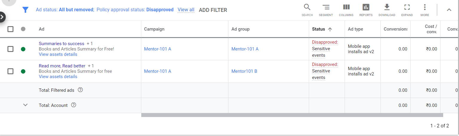 My Ad was disapproved for no reason (Sensitive events) - Google Ads ...
