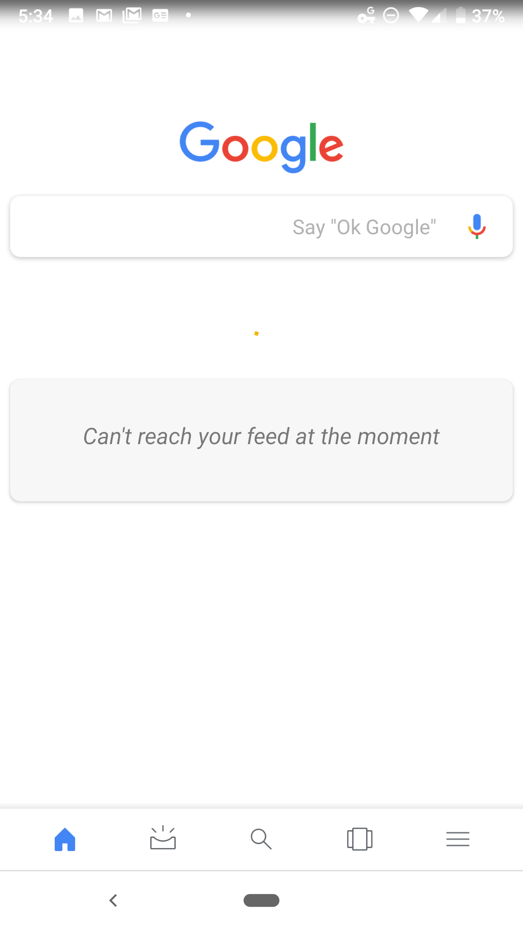 Discover tab says "It looks like there was an error signing in to your ...