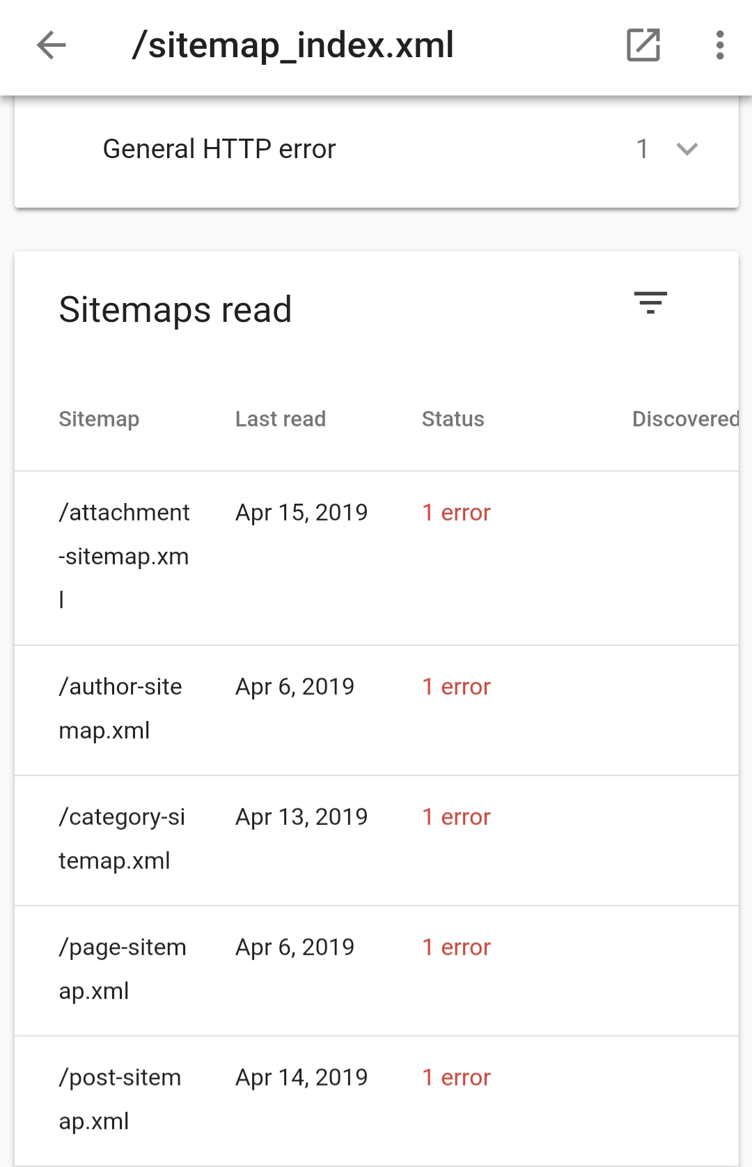 General HTTP error - Sitemap - Google Search Central Community