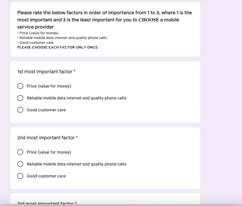 I Want To Include Multiple choice ions Where Users Can Only 