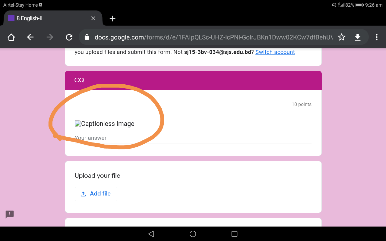 My ion Paper Had A Image In Google Forms But After Opening It Said 