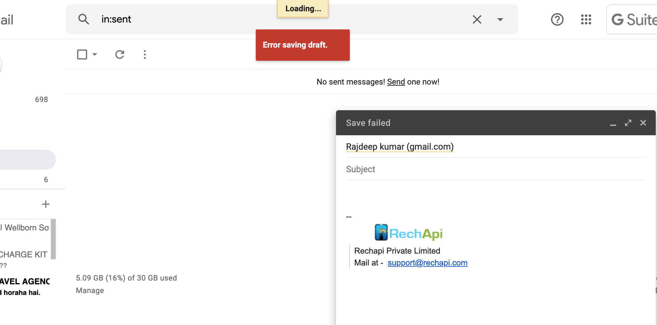 I Am Not Able To Send Email Error Sending Message Gmail Community