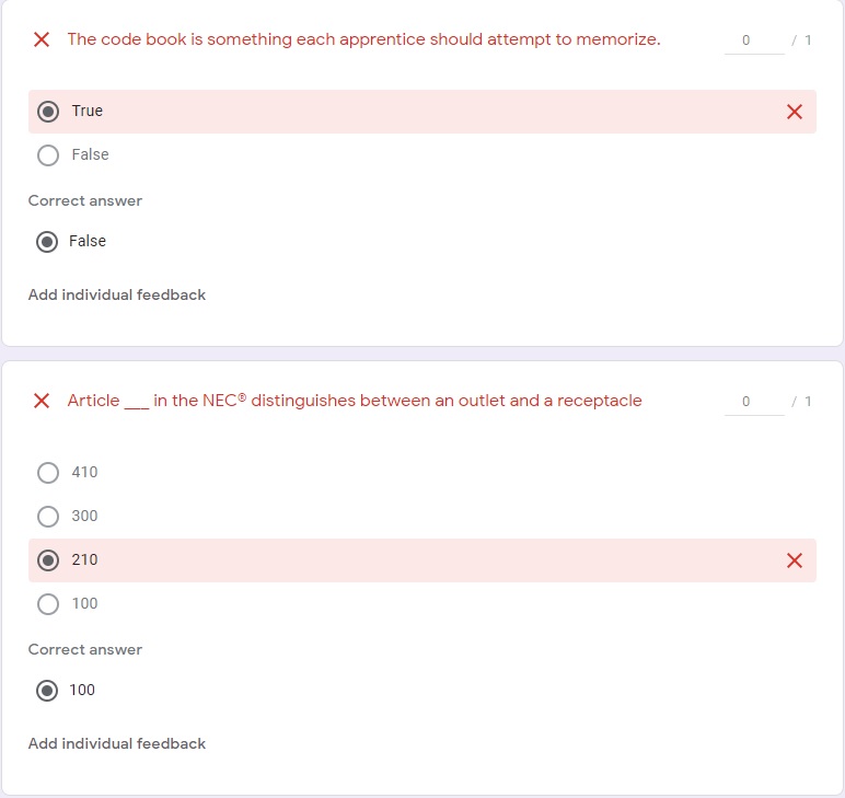 Right Answer On Test