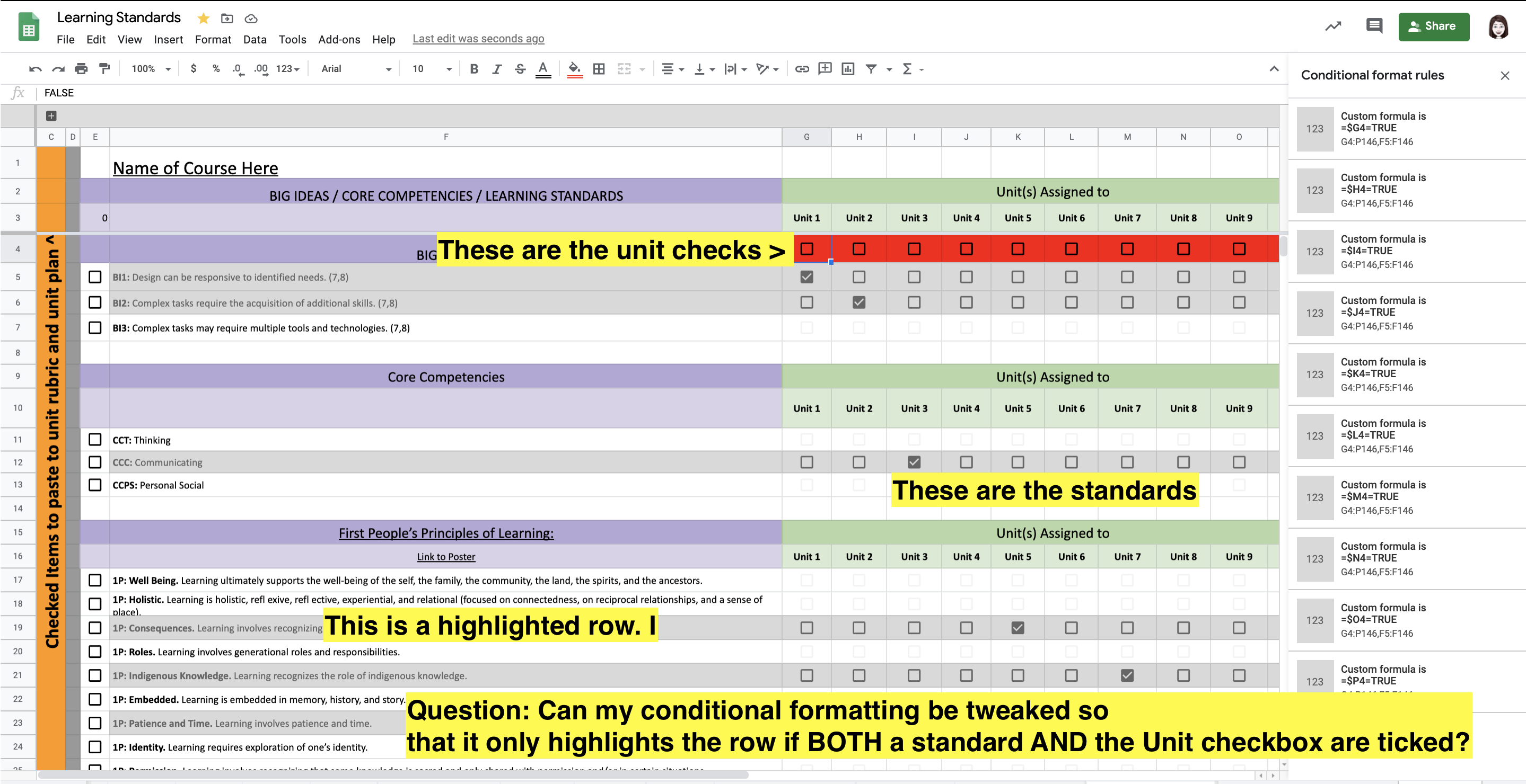Conditional Formatting Based On TWO Tick Marks Google Docs Editors 
