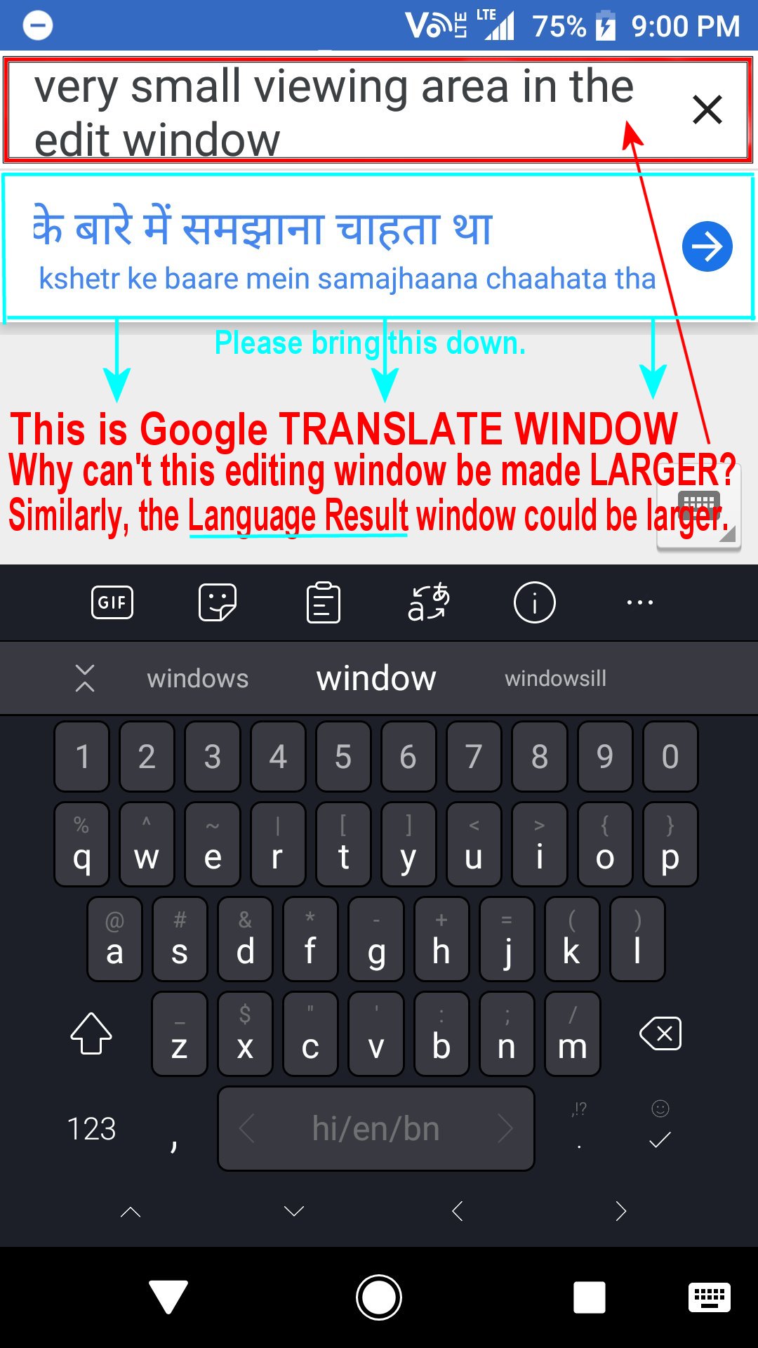 I want to send you a screenshot of Google Translate to explain my ...