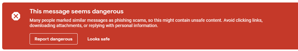 This message seems dangerous. - Gmail Community