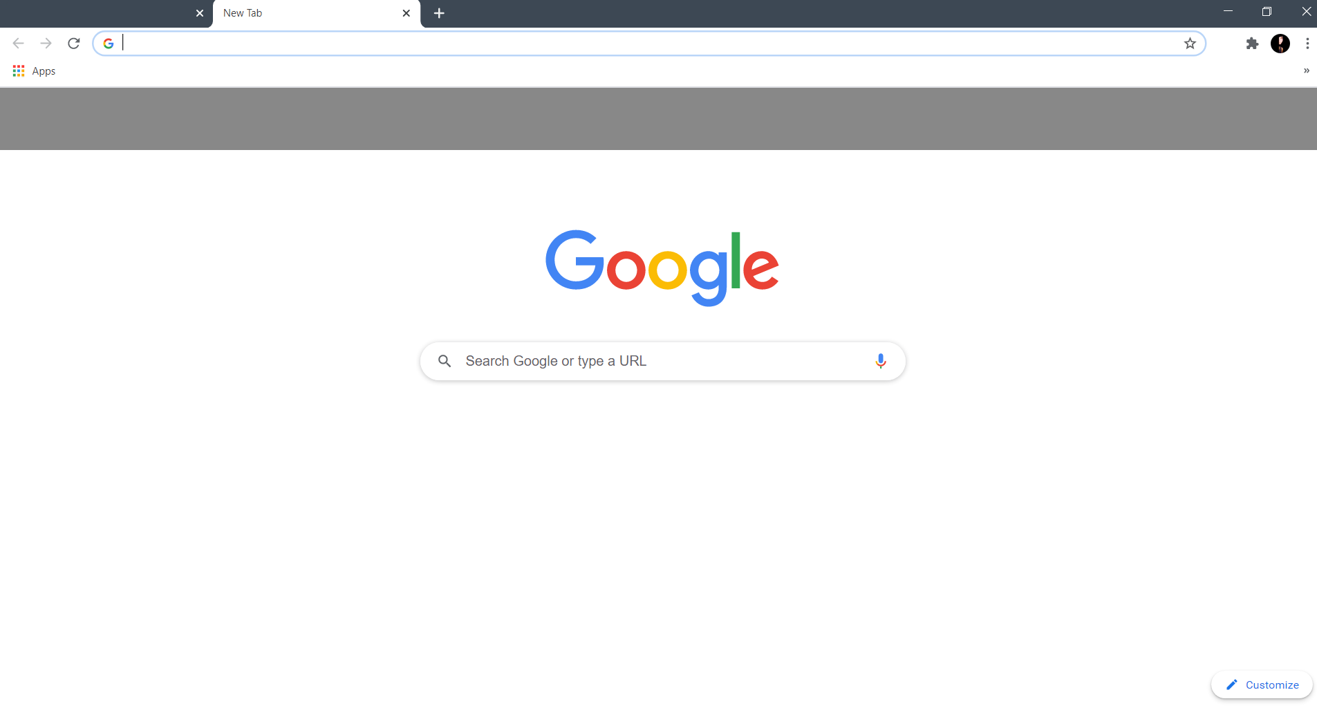 Google Chrome New Tab Key
