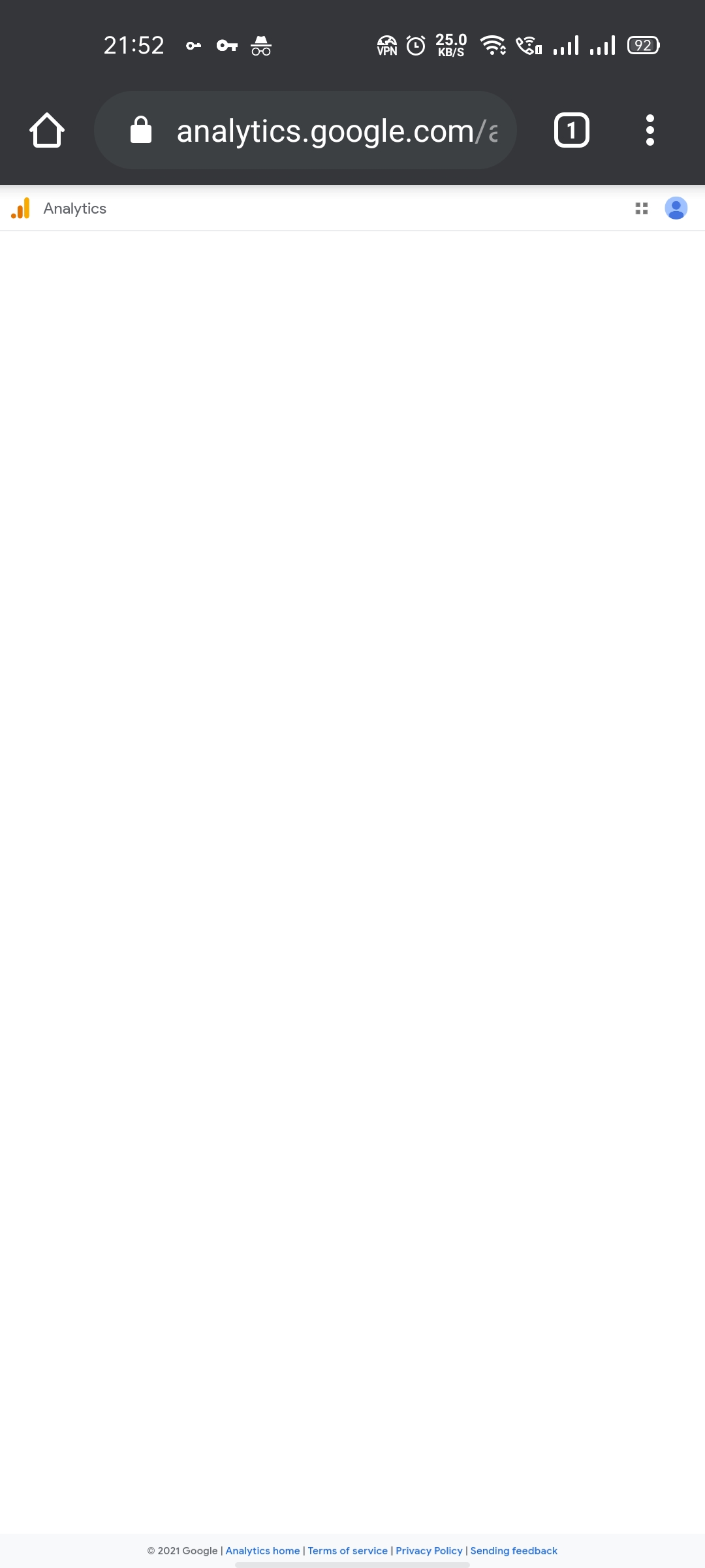 I see a complete blank page - Google Analytics Community