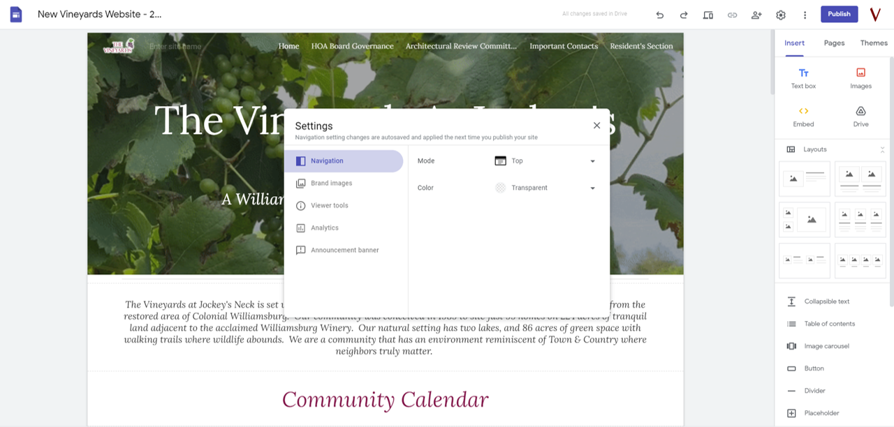 I have created a site in New Google Sites and would like to have a ...