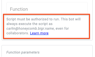 Bot action: Execute Apps Script function - Tables Help Center