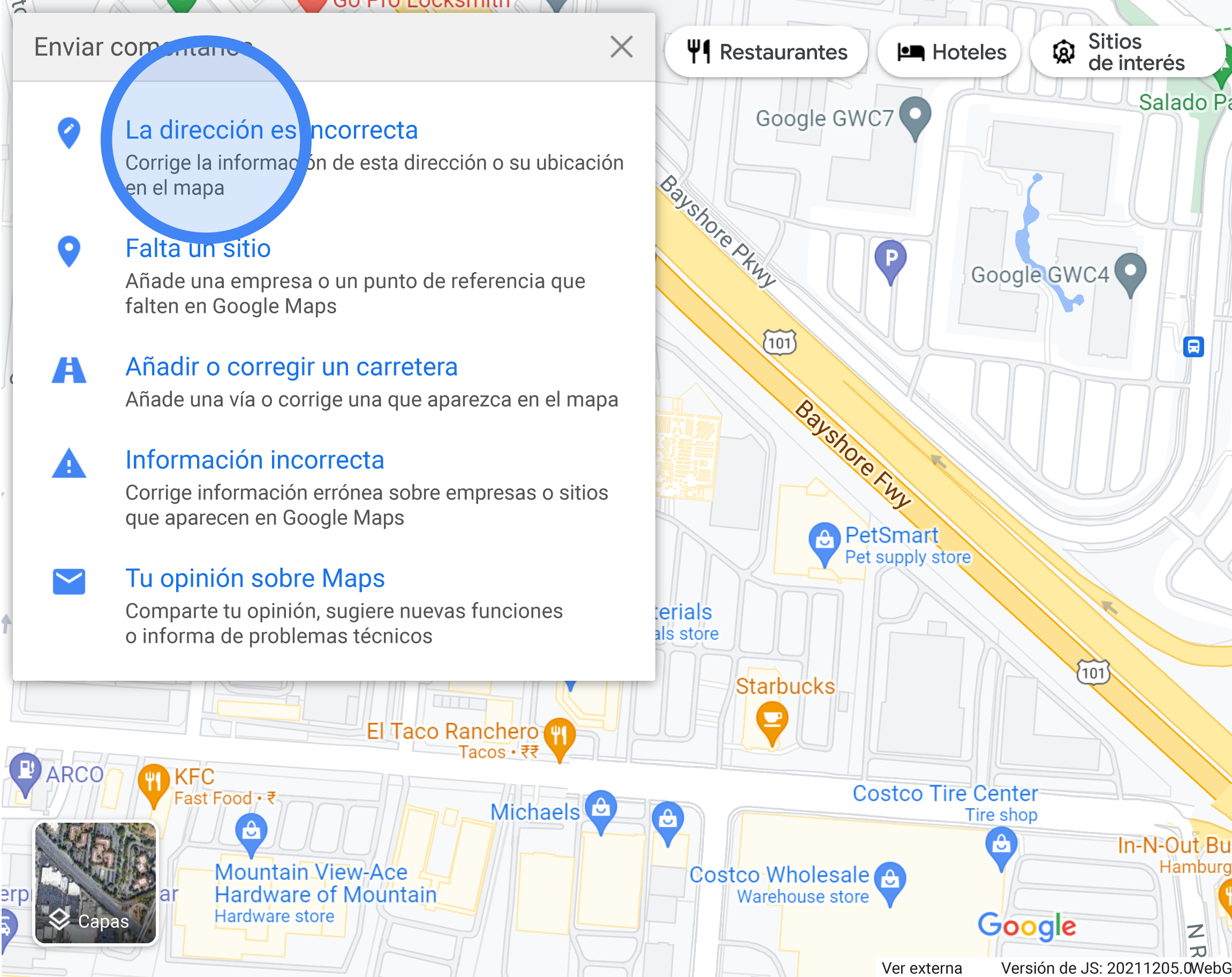 Corregir una dirección que falta o la ubicación de un marcador ...
