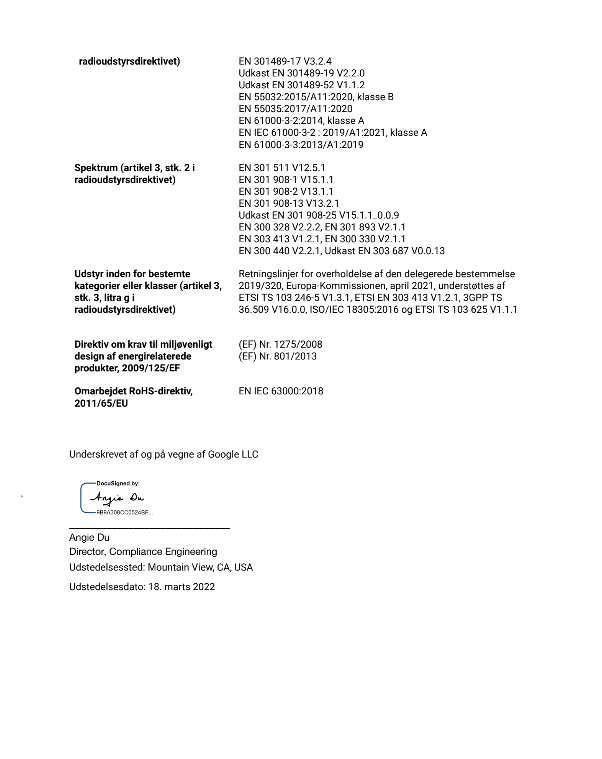 Brugervejledning vedrørende sikkerhed, garanti og reguleringer for ...
