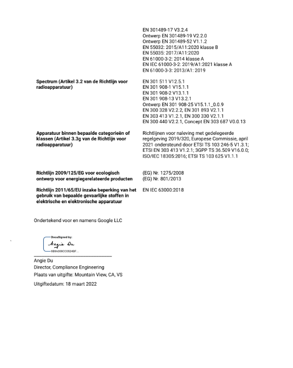 Handleiding voor veiligheid, garantie en regelgeving voor de Pixel 6a ...