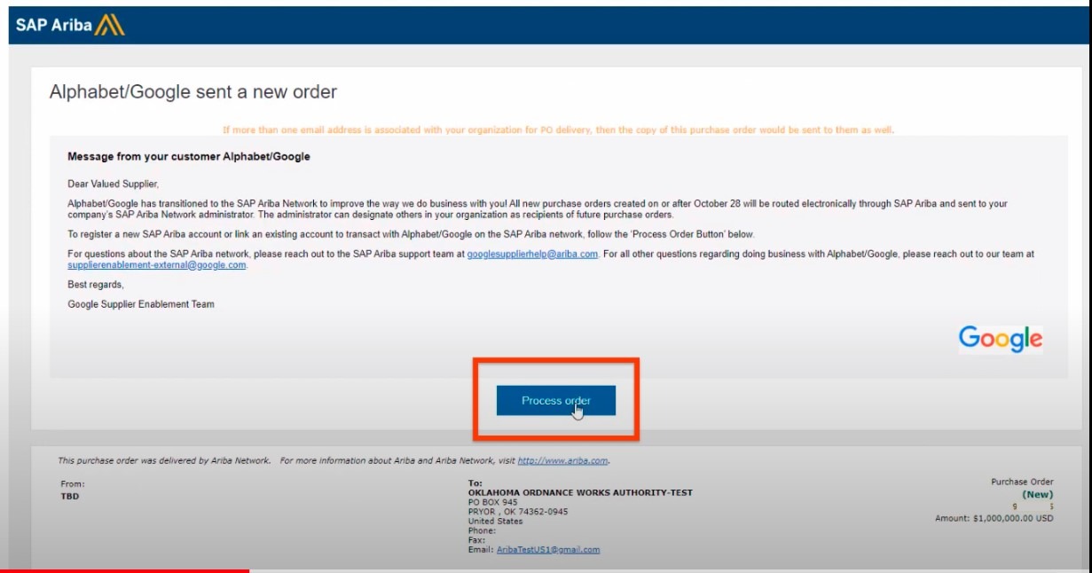 Ariba | Transacting with a Standard Account - Alphabet/Google Suppliers ...
