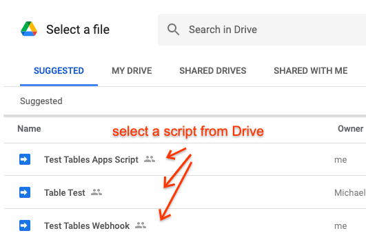 Bot action: Execute Apps Script function - Tables Help Center