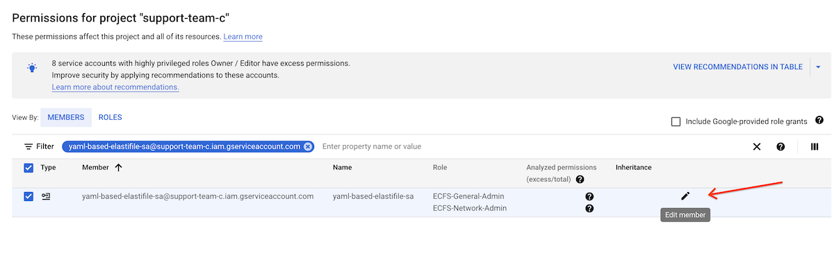 Deploy Elastifile Cloud file system using custom roles - Elastifile Help
