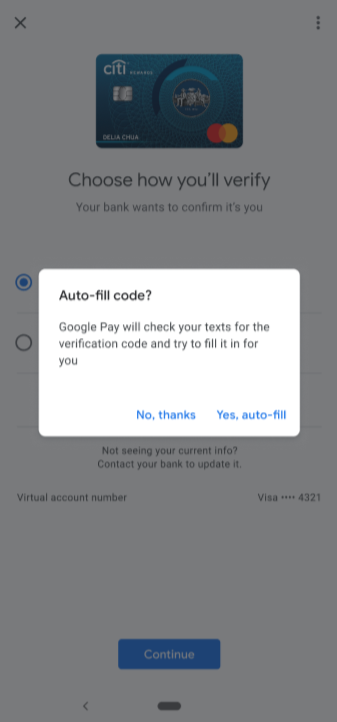 Add a credit or debit card for payments - Google Pay Help