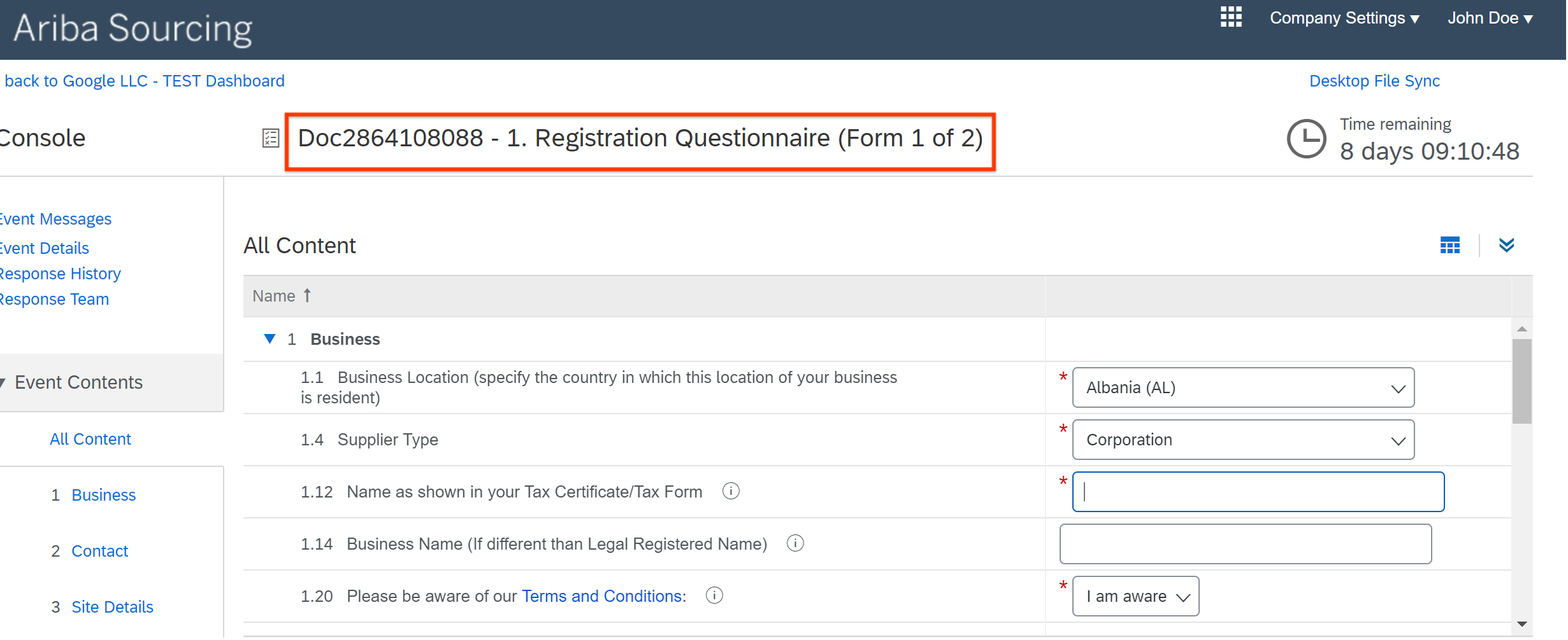 Enrolling with Ariba - Alphabet/Google Suppliers Help