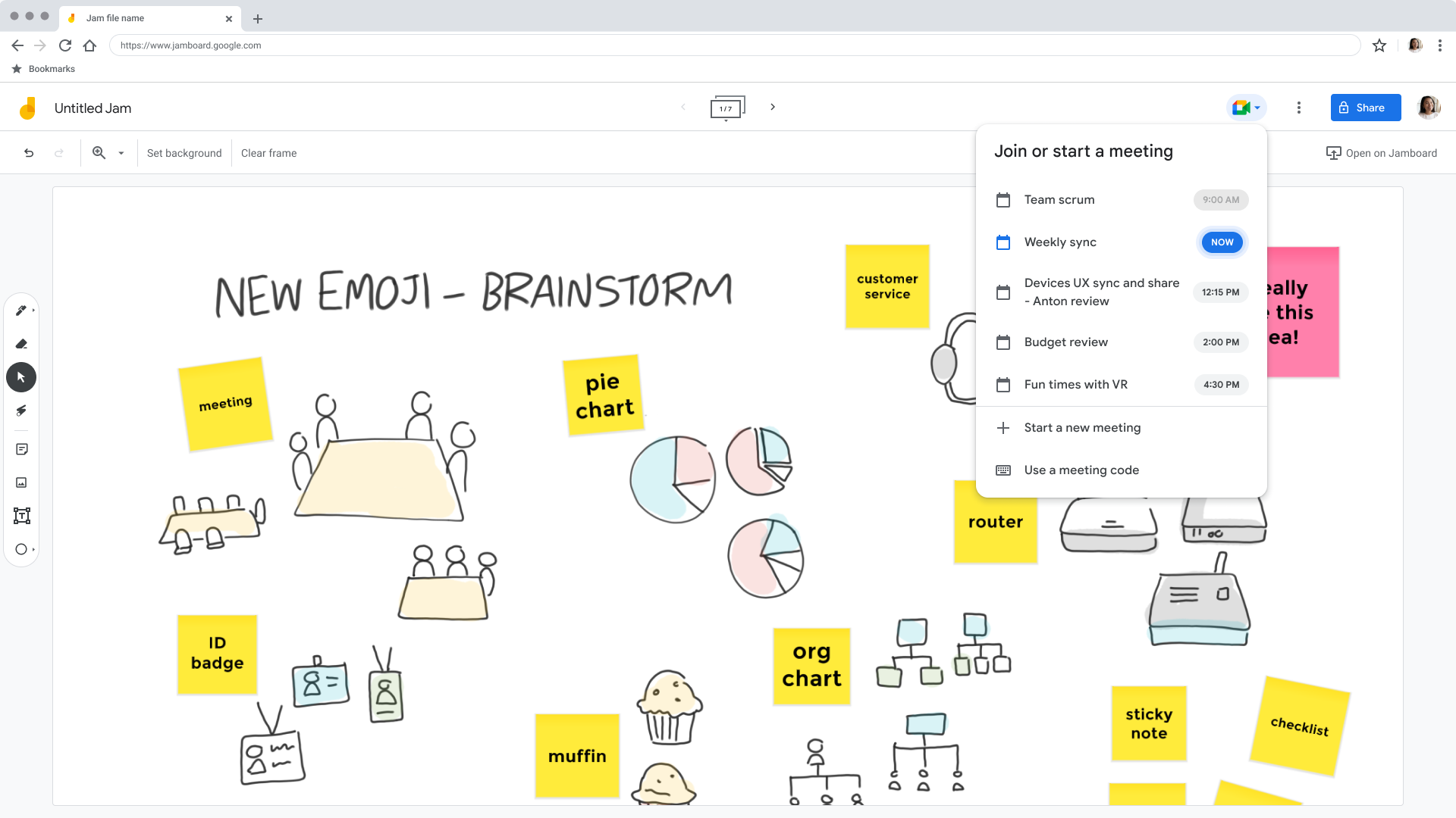 Collaborate With A Jamboard In Google Meet Google Meet Help