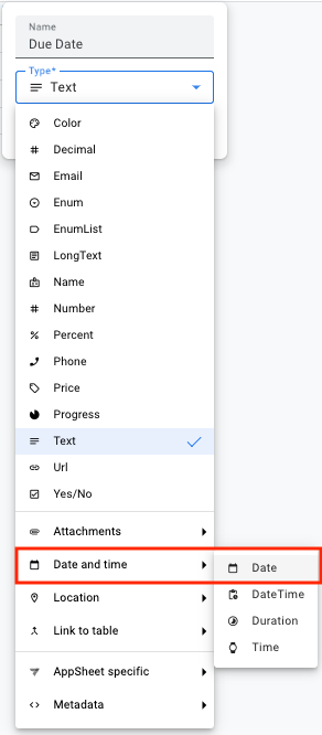 Quick start: Create your first app by using an AppSheet database - AppSheet Help