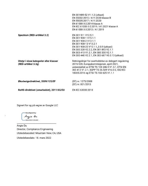 Veiledning om sikkerhet, garanti og forskrifter for Pixel 6a - Pixel ...