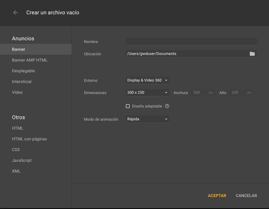 Diseñar una creatividad de banner con Google Web Designer - Ayuda de Studio