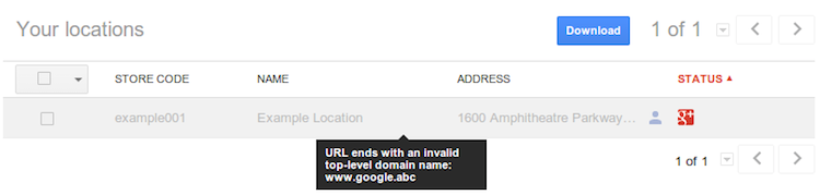 Types of error messages - Google My Business Help