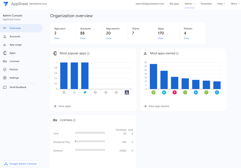 Overview of AppSheet administration - AppSheet Help