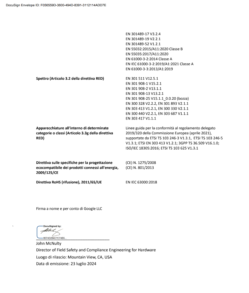 Guida relativa a sicurezza e normative di Pixel 7a - Guida di Telefono ...