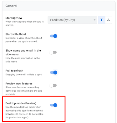 Optimize the user experience using the new desktop design (Preview) - AppSheet Help