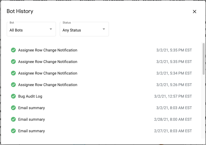 Bot action: Execute Apps Script function - Tables Help Center