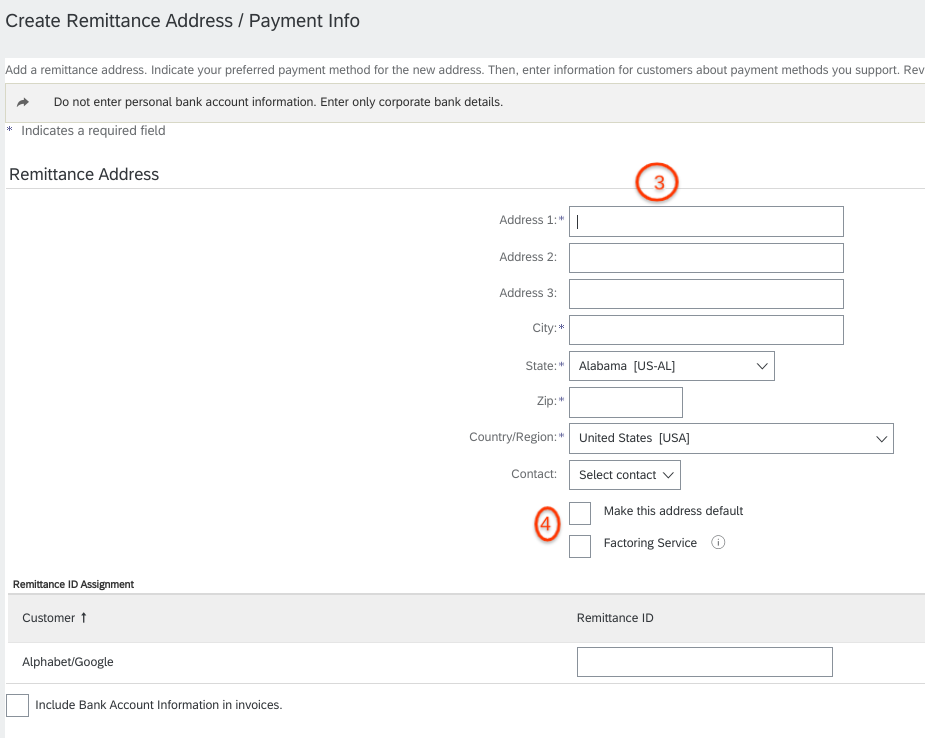 Configure remittance information - Alphabet/Google Suppliers Help