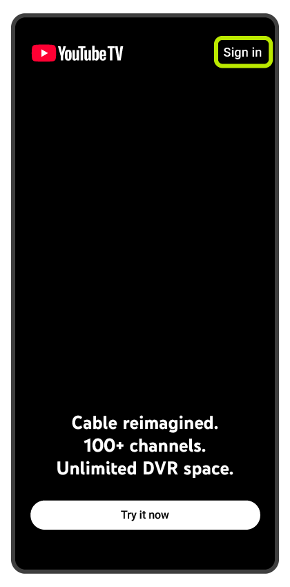 Sign in & out of the YouTube TV app - Android - YouTube TV Help