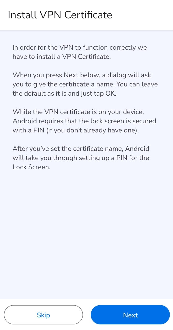Install ResearchMeter VPN - Android - Device Usage Study Help
