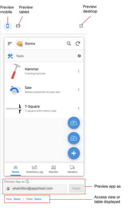 Explore the app editor - AppSheet Help