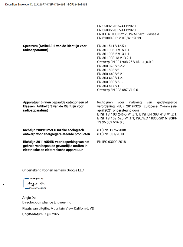 Handleiding voor veiligheid en regelgeving voor de Pixel 7 en Pixel 7 ...