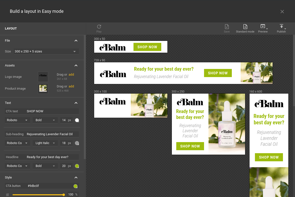Easy mode for templates - Google Web Designer Help
