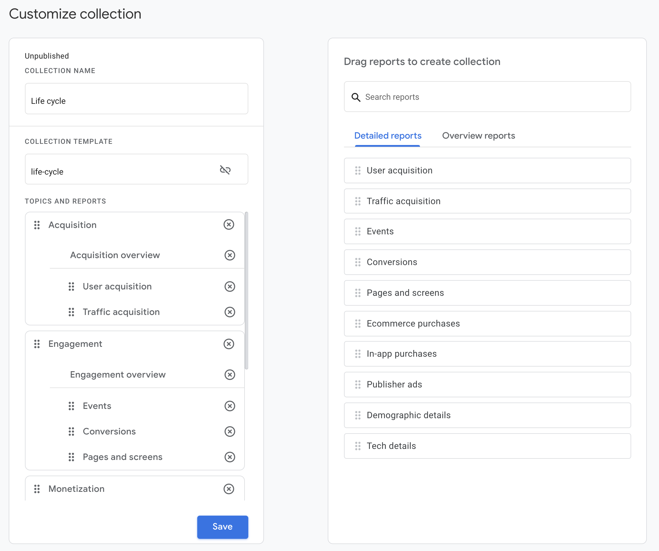  GA4 Customize Report Navigation Analytics Help