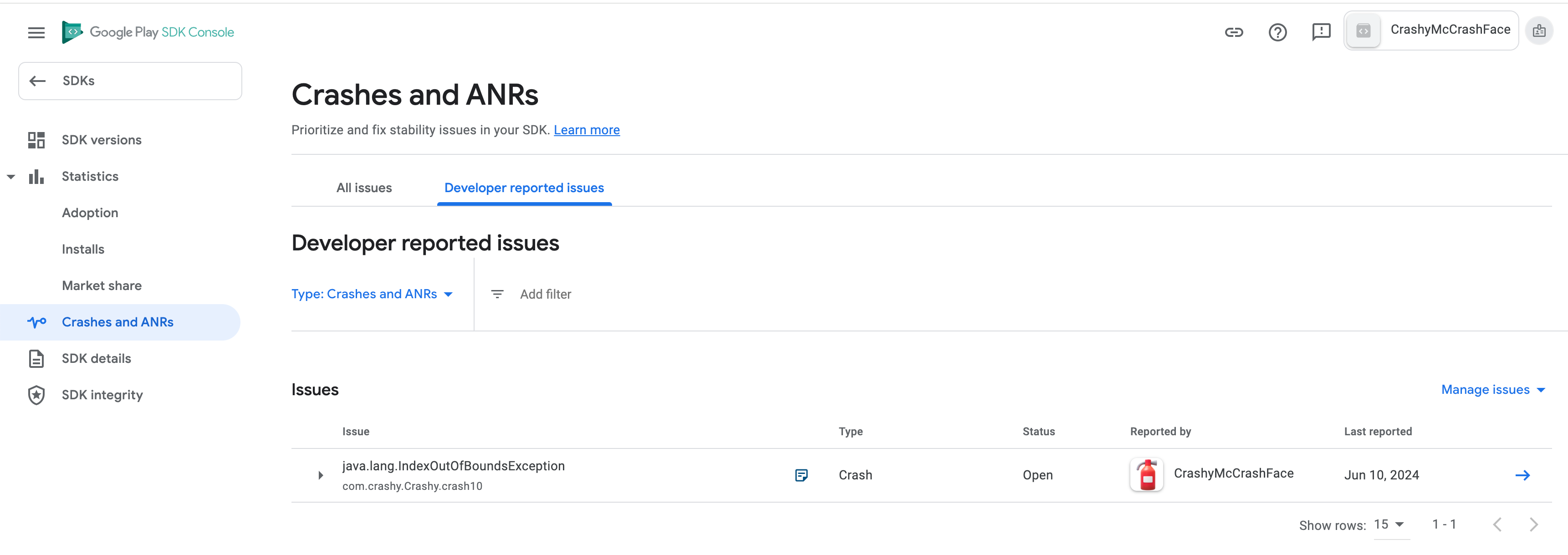 View and analyze crash and application not responding reports - Play Console Help