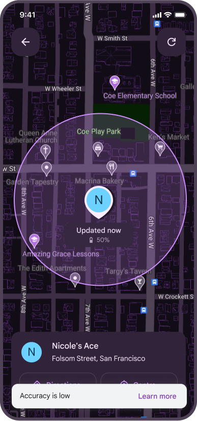 Manage location sharing on Fitbit Ace LTE - Fitbit Ace LTE Help