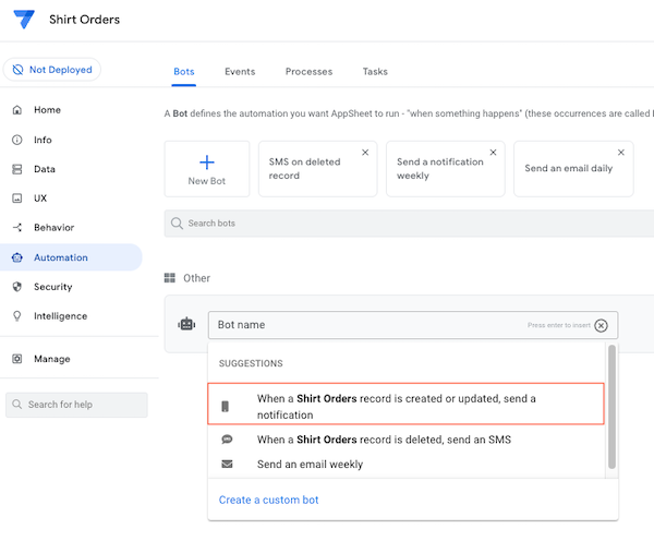 Quick start: Call Apps Script from an automation - AppSheet Help